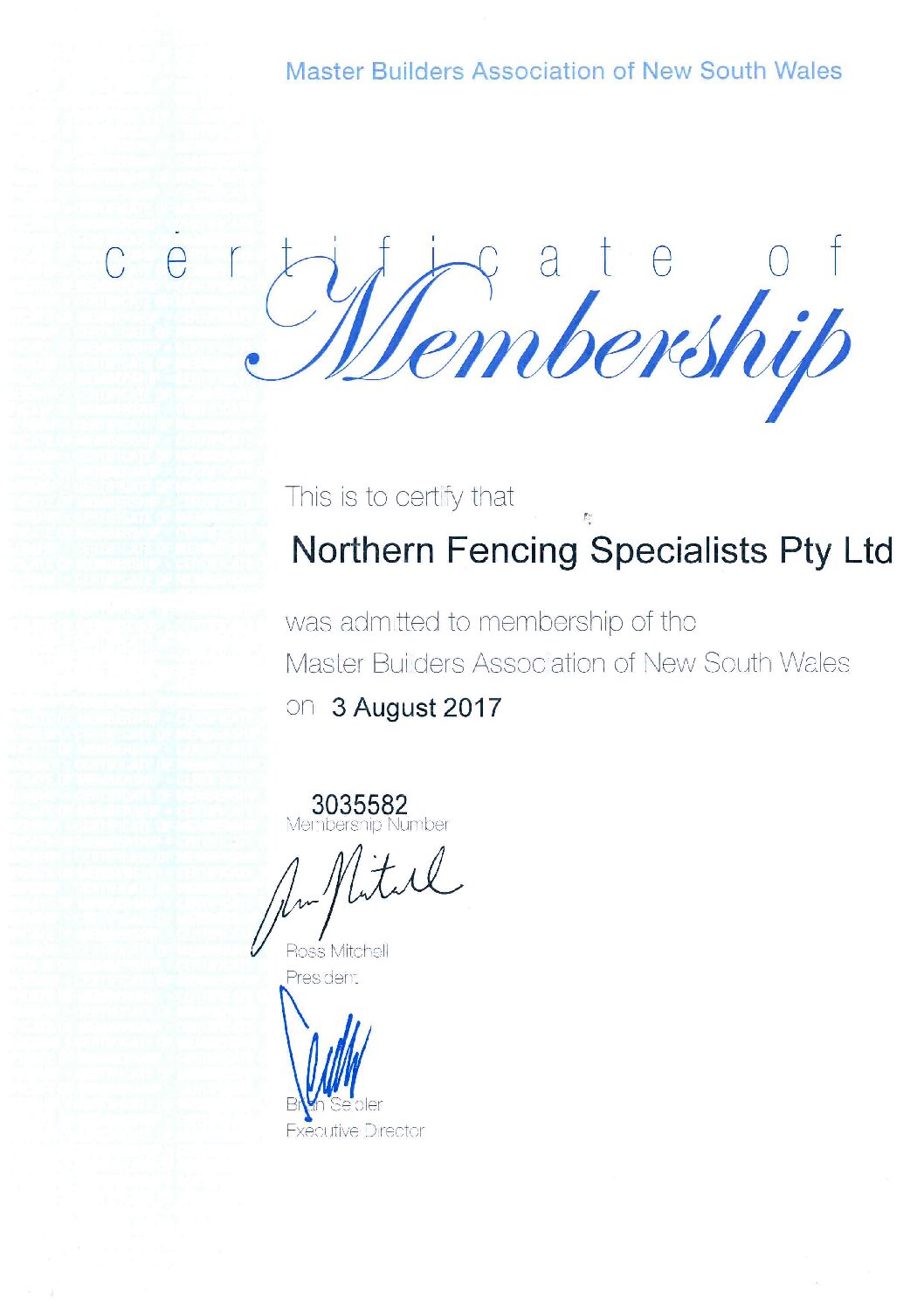 Our Accreditations - Northern Fencing Specialists